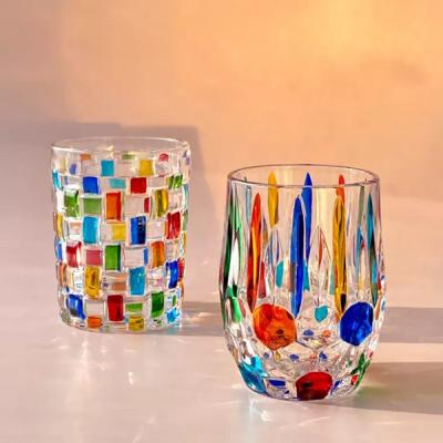 Cina Mosaico variopinto Crystal Glass Cup Mug di stile dell'Istituto centrale di statistica per il whiskey 270ml del caffè espresso in vendita