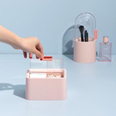 Cina Scatola dell'erogatore del recipiente di plastica per l'organizzatore Cotton Storage di stoccaggio del bagno in vendita