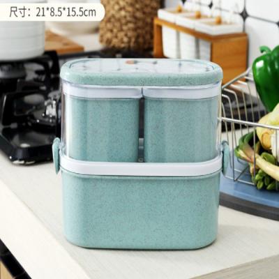 Cina Stile giapponese del grano della scatola sostenibile di Straw Plastic Multi Compartment Lunch in vendita