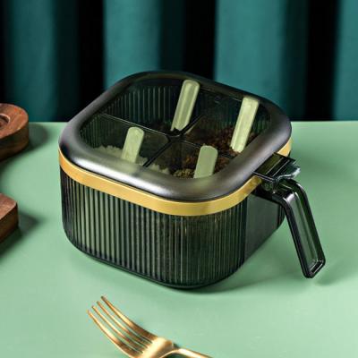 China Clear Integrated Kitchen Plastic Spice Storage Containers 4-In-1 Multifunctional for sale