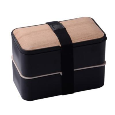 Cina 2 strati di bento di bambù dei multi del compartimento di pranzo contenitori a perfetta tenuta della scatola in vendita