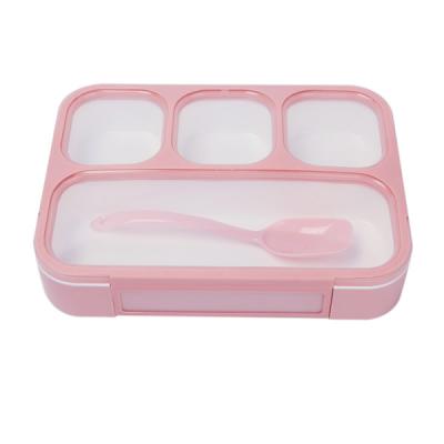 Cina 4 studente di plastica Lunch Box Eco Bento Box With Spoon amichevole della scuola del compartimento pp in vendita