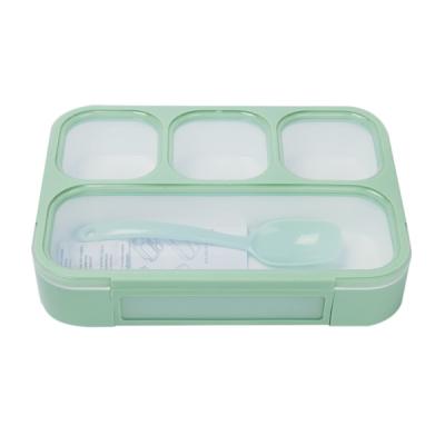 Cina 4 studente di plastica Lunch Box Eco Bento Box With Spoon amichevole della scuola del compartimento pp in vendita