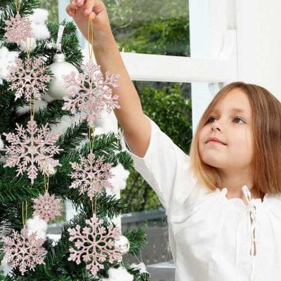 Cina il fiocco di neve bianco di scintillio di plastica 36pcs orna per il Natale in vendita