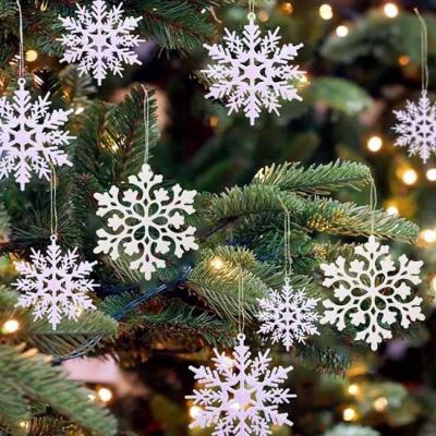 Cina il fiocco di neve bianco di scintillio di plastica 36pcs orna per il Natale in vendita