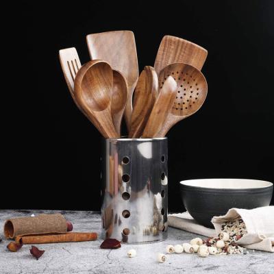Cina Insieme di legno di cottura antiaderante dei cucchiai degli utensili di bambù della cucina in vendita