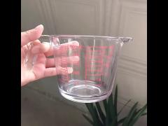 Glass Measuring Cup With Red Graphics Microwave And Oven Safe for Kitchen Baking