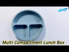 Silicone Suction Multi Compartment Lunch Box Plate Microwave Friendly For Babies