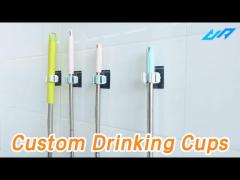 Plastic Roller Design Mop And Broom Holder Wall Mounted Double Sided Adhesive