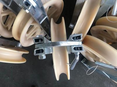 China Sheave Hook Cable Roller Wheel Pulley Nylon Aluminium Alloy Single Stringing Block for sale