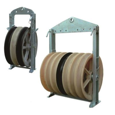 China 660mm Diameter 3 Sheave Conductor Pulley Stringing Blocks In Nylon Sheave for sale