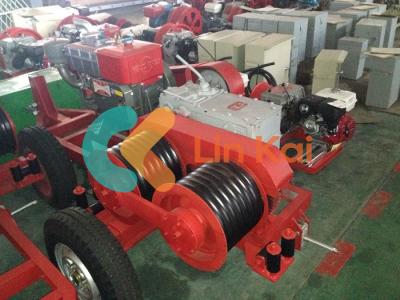 China 5T Power 9HP Hydraulic Double Capstan Cable Laying Winch Trailer for Tough Jobs for sale