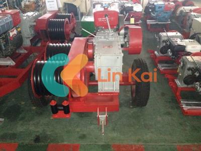 China JJCS 50 Diesel Engine Double Drum Winch Trailer Conductor Stringing Equipment for sale