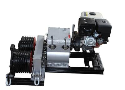 China Honda Gasoline Engine Powered Winch 5T With Two Cable Drums For Wire Rope Pulling for sale