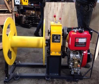 China 3 Ton Cable Winch Puller / Cable Powered Wire Rope Pulling Winch In Line Construction for sale