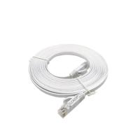 China White RJ45 Cat6 Flat Patch Cord 1m-50m Ethernet Cable 24AWG Copper for sale