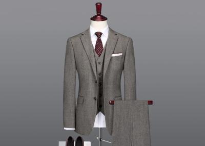 Cina Pantaloni del cappotto dei vestiti della lana degli uomini grigi della saia inverno adatto di usura convenzionale di affari di 3 pezzi in vendita