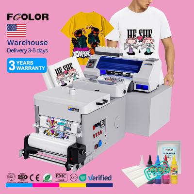 China FCOLOR 33CM Pet Film High Quality Clothing Printer XP600 Head A3 12 Inch Dtf Printer and Oven Powder Shaker for sale