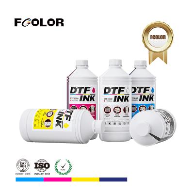 China FCOLOR Eco Friendly DTF Pigment Ink Vibrant Colors T-Shirt Heat Transfer Printing Tinta 1000ml PET Transfer Film WMYCK DTF Inks for sale