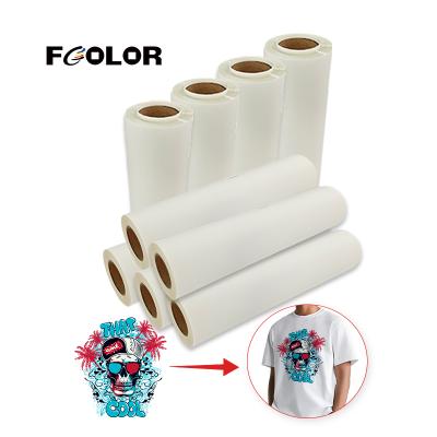 China FCOLOR Professional DTF PET Film Roll 30cm 33cm 60cm A1 100m for Heat Transfer T-Shirt Printing Hot Peel Cold Peel for sale