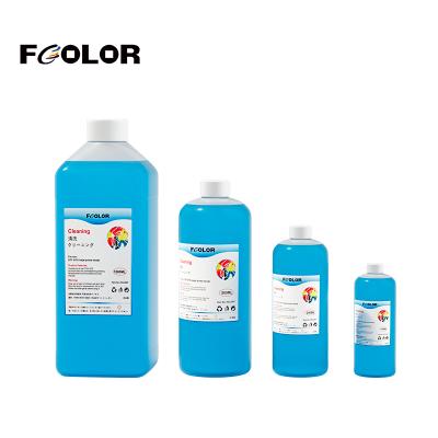 China FCOLOR 100ML 1000ML Strong Cleaning Solution DTF Ink Clean Liquid for DTF Ink Film Transfer Liquid for Cotton Tshirt for sale