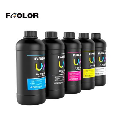 China FCOLOR Professional Neutral Hard DTF Printer Foil UV Ink CMYK Color Holographic UV Dtf Ink for DTF Printer Printing Machine for sale