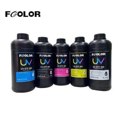 China Fcolor Well Test Direct to Film LED UV Printing Ink for Epson L1800 1390 1400 TX800 XP600 DTF UV Printer for sale