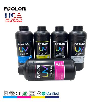 China FCOLOR 1000ml UV DTF Ink for Epson Printheads  Soft  Hard LED UV Ink for Digital Printing with MSDS for sale