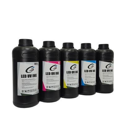 China Fcolor Super Flexible UV Curable Ink for Silica Gel Printing Ink for Ricoh G5 G6 LED UV Flatbed Printer for sale