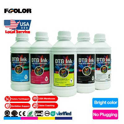 China FCOLOR Wholesale 1000ML Refill Bulk Textile Pigment Ink for Epson L800 L805 L1800 R1900 F2000 1390 DX5 DX7 DTG Printer DTG Ink for sale