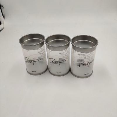 China Private label PVC PET tin cylinder package makeup sponge packaging box For Food for sale