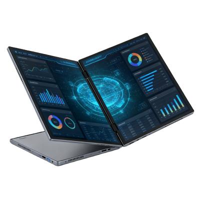 China New 2025 Upgraded DualScreen Laptop for Stock Trading Data Comparison 360 Flip Design HighEfficiency Turbo Cooling Windows 11 for sale