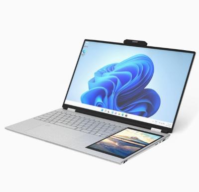 China Factory Direct Sale 15.6Inch 7Inch Intel Celeron Dual Screen Business TouchScreen Laptop SSD Storage Preinstalled Win11 Win10 for sale