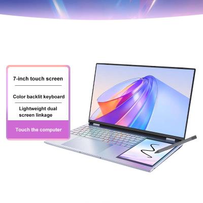 China New Hot Wholesale Metal Dual Screen Laptop  Touch Screen 32GB RAM N150 2TB SSD IPS Panel for Students for sale