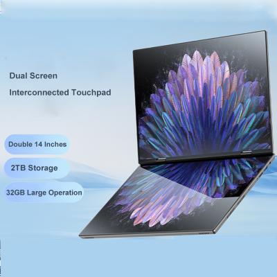 China 2026 New 14Inch Dual Touch Screen IPS Business Laptop Intel CPU N100 32GB RAM 512GB/1T/2T SSD Metal Body for Office Use for sale