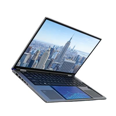 China Factory Promotion Brand New 15.6Inch 7Inch Dual Screen Business Laptop Facial Recognition Support 180 Degree Flip Dual Band WiFi for sale