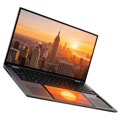 China New 15.6 Inch 7 Inch Dual Screen Business Laptop Intel N150 Facial Recognition Camera Support 180 Degree Flip Dual Band WiFi for sale