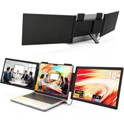 China Source Factory High Cost Performance 14Inch Folding Dual Monitor Laptop Expansion Multi Display for sale
