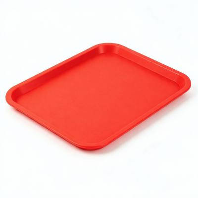 China Rectangular Multi Color Plastic Tray Commercial Catering Fast Food Restaurant Canteen Serving Tray Drop Resistant Thick Tray for sale