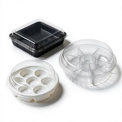 China Visual Clear PET Food Blister Box Retail Shelf Display Multi Compartment Container for Pastry Snack Packaging for sale