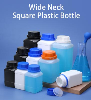 China White Translucent Black Science Lab Bottles Wide Mouth Plastic Bottles For Reagents Liquids for sale