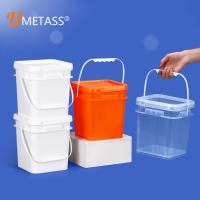 China Custom Square Plastic Bucket with Lid - 100% Food-Grade Material for Refrigerator Storage and Marinating for sale