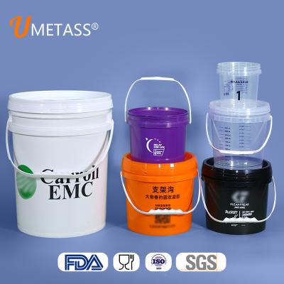 China Customized Logo 2L Food Grade Clear Plastic Bucket for B2B Distribution Cente for sale