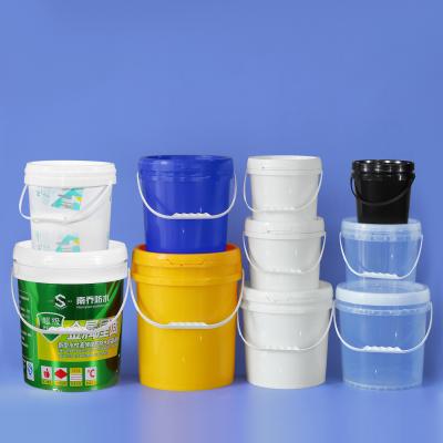 China 1L-50Liter Thickened PP Round Pail Plastic Paint Pine Gel Bucket With Lid for Paint for sale