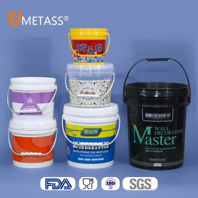 China 1L-50Liter Thickened PP Round Pail Plastic Paint Pine Gel Bucket With Lid for Paint for sale
