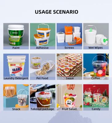 China liquid fertilizer PP Round Plastic Bucket With Lid Handle Printing with Heat Transfer for sale