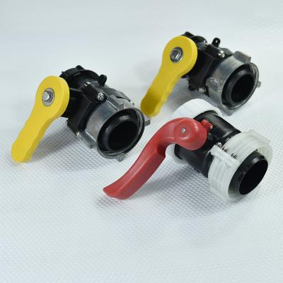 China Plastic DN40 DN50 DN80 IBC Tank Container Ball Valve with BUTTERFLY Structure for sale