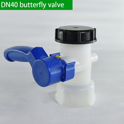 China Plastic DN40 DN50 DN80 IBC Tank Container Ball Valve with BUTTERFLY Structure for sale
