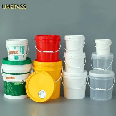 China 1-5L Capacity Plastic Wash Bucket Sand Toys Container With Handle Lids Customized Logo for sale