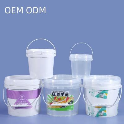 China 1-5L Capacity Plastic Wash Bucket Sand Toys Container With Handle Lids Customized Logo for sale